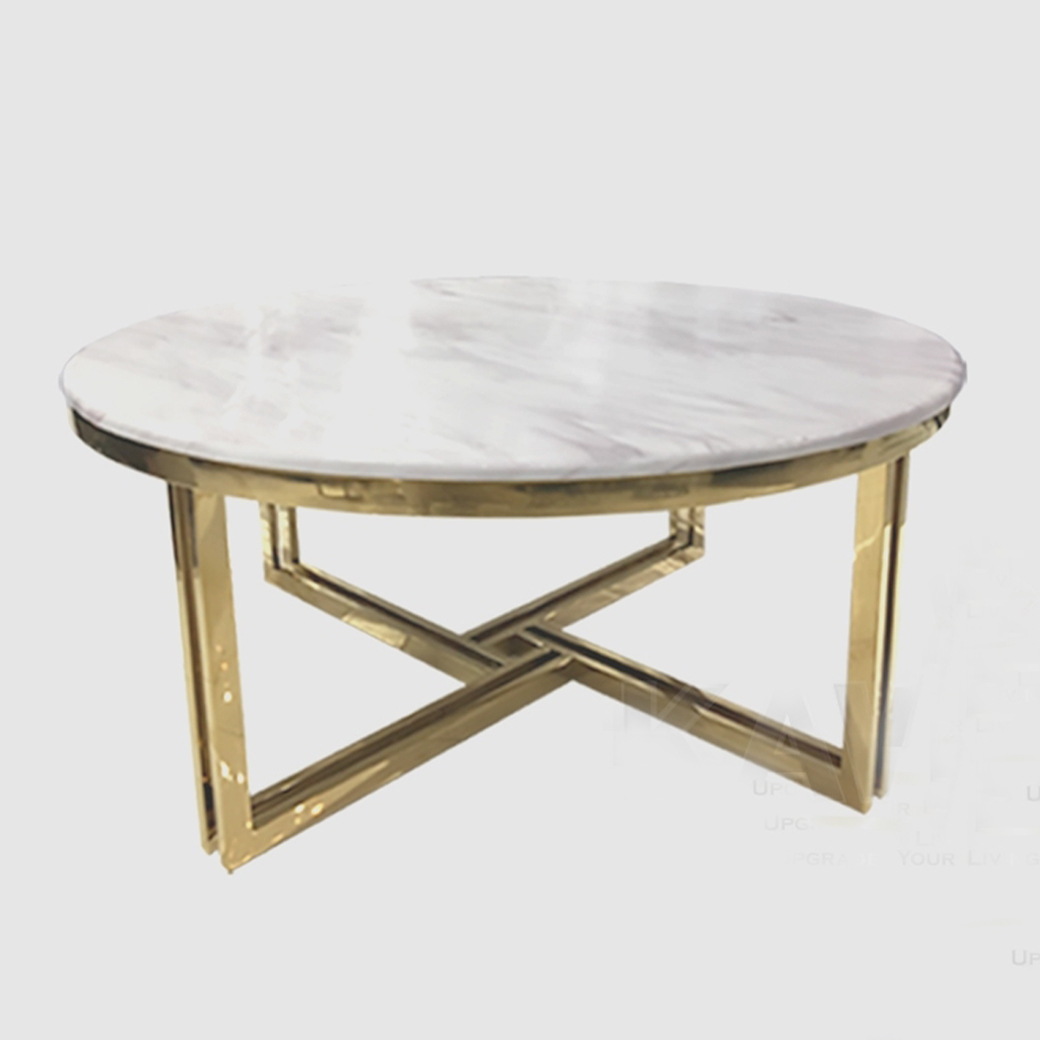 โต๊ะกลาง สแตนเลส ท็อปหินอ่อน สไตล์โมเดิร์นลักซูรี่ - Coffee table-MA1375 M